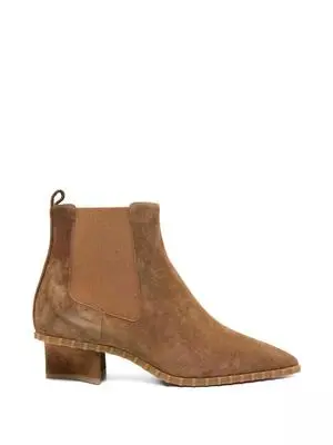 RAYLA K Suede Pointed-toe Ankle Boots - Brown