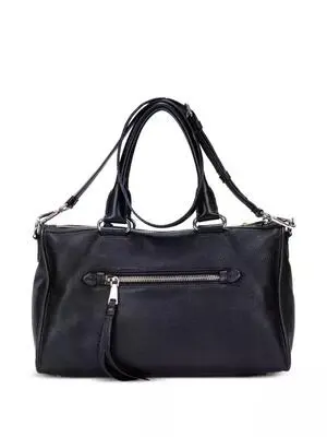 Prada Front Pocket Leather Tote Bag - Black