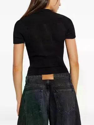 Alexander Wang Ribbed Logo-embroidered T-shirt
