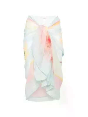 MC2 SAINT BARTH Tropical-print Side-tie Sarong - Blue