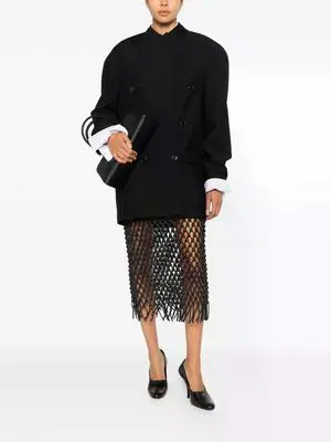 Marie Adam-Leenaerdt Double-breasted High-neck Jacket - Black