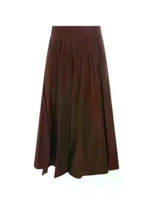 Max Mara Pleated Flared Skirt - Brown