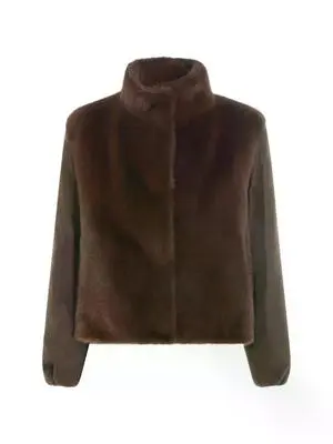 Herno Faux-fur Panelled Jacket - Brown