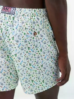 MC2 SAINT BARTH White Cocktail Print Swim Shorts - Neutrals