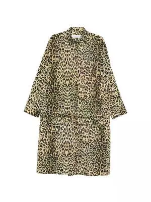 Marie Adam-Leenaerdt Leopard-print Shirt Midi Dress - Neutrals