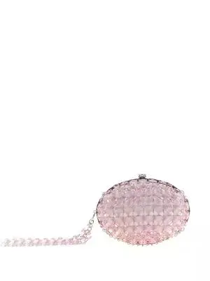 SELF-PORTRAIT Crystal Embellished Clutch Bag - Pink