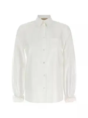 Valentino Garavani Vlogo Signature Embroidered Cotton Shirt - White