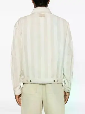 Fendi Vertical Stripe Cotton Jacket - Neutrals