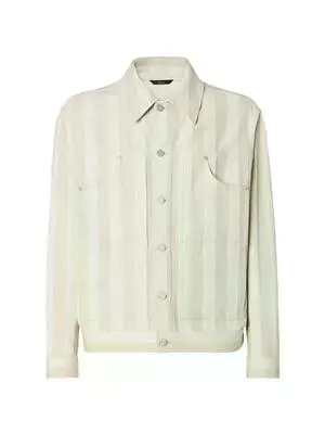 Fendi FENDI Vertical Stripe Cotton Jacket Neutrals
