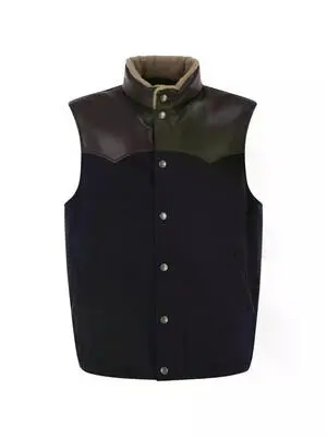 Brunello Cucinelli Shearling Collar Gilet - Blue