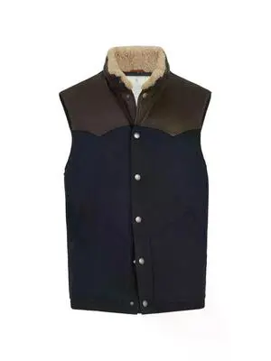 Brunello Cucinelli Shearling Collar Gilet - Blue