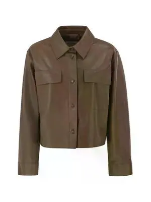 Max Mara Cropped Lamb Leather Jacket