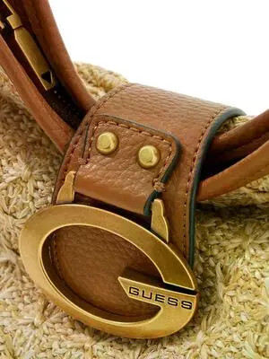 Guess Camden Woven Logo Plaque Tote Bag