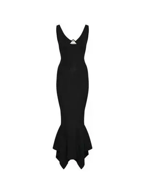 MARINE SERRE Ribbed Knit Maxi Dress