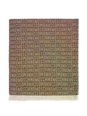 Moschino Logo-print Fringed Scarf - Brown