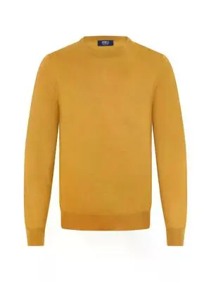 Fedeli Crew Neck Long Sleeve Sweater - Yellow