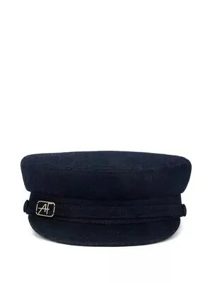 Alberta Ferretti Logo Plaque Beret - Blue
