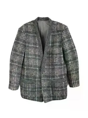 Issey Miyake 1980s Textured Check Blazer Jacket