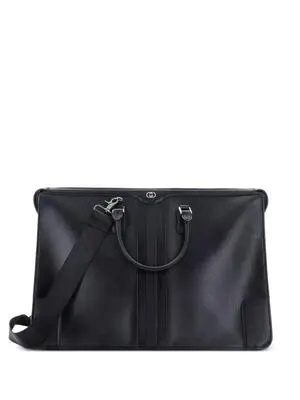 Gucci Interlocking G Convertible Briefcase Leather Large Business Bag - Black