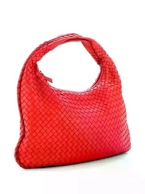 Bottega Veneta Intrecciato Nappa Small Hobo Bag - Red