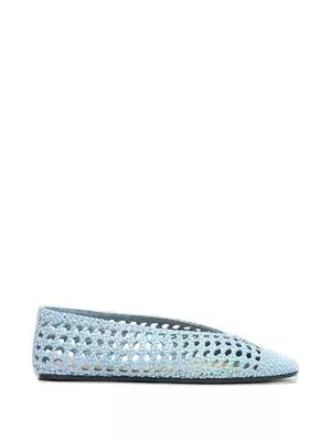 SCAROSSO Ella Woven Ballet Flats - Blue