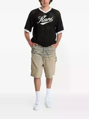 KARL KANI Logo-embroidered Mesh T-shirt