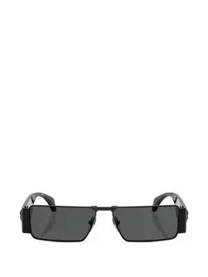 Versace Medusa Plaque Rectangle Frame Sunglasses - Black