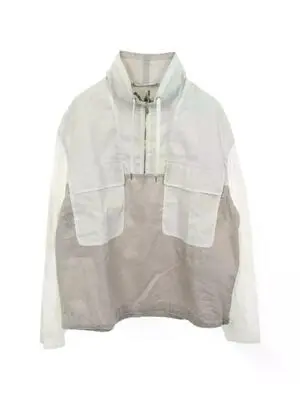 Hermès Half-zip Colour-block Pullover - White