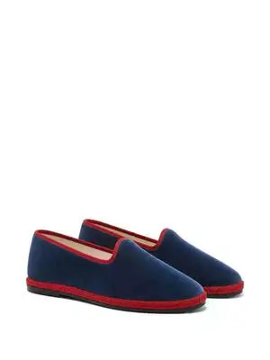 SCAROSSO William Iv Velvet Slippers - Blue