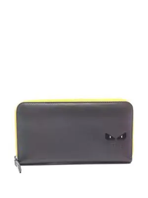 Fendi 2010s Monster Eyes Zip-around Wallet - Grey