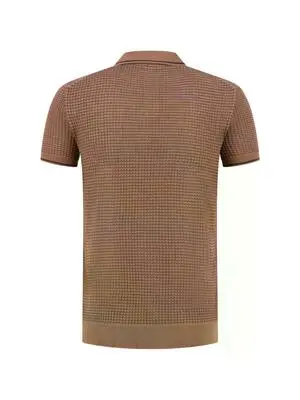 GRAN SASSO Waffle-knit Short-sleeve Polo Shirt