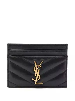Saint Laurent 2020s Monogram Quilted Card Holder