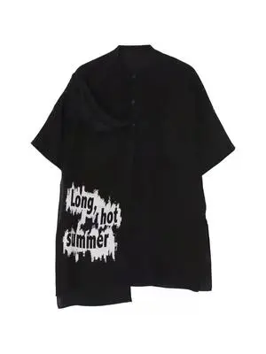 Yohji Yamamoto Slogan-print Shirt - Black