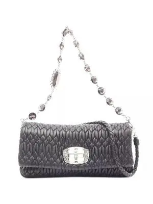 Miu Miu Matelassé Shoulder Bag With Crystal Embellishments