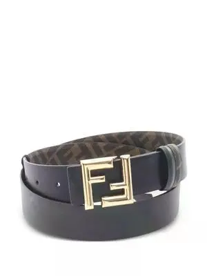 Fendi Round Ff Reversible Belt - Black
