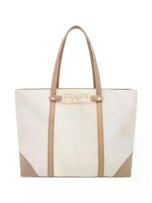 Armani Exchange Logo Plaque Tote Bag - Neutrals
