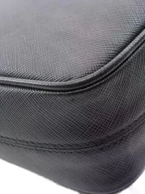 Prada Saffiano Leather Travel Pouch Shoulder Bag