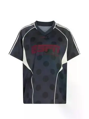 Adidas Polka-dot Mesh-panel T-shirt