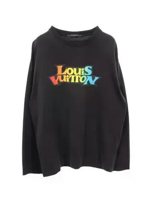 LOUIS VUITTON 2000s Fade Logo-print Long-sleeve T-shirt - Black