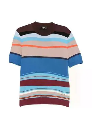 Fendi Striped Short-sleeve Top - Blue