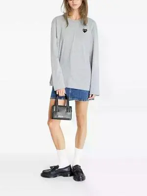 Play Comme Des Garcon Heart Logo Long-sleeve T-shirt - Grey