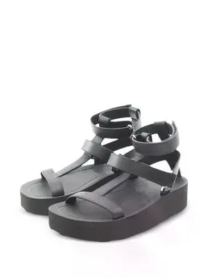 Hermès Enid Buckle Platform Sandals - Black