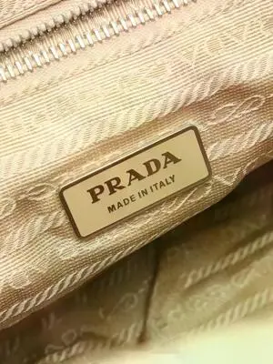 Prada Light Beige Logo Plate Cross Body Bag