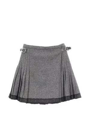 Dior Pleated Lace-trim Skirt