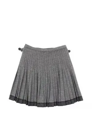 Dior Pleated Lace-trim Skirt