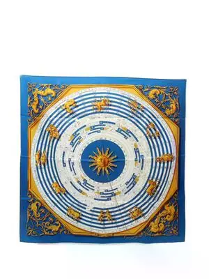 Hermès Carre 90 Dies Et Hore Scarf - Blue