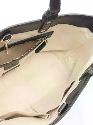 Gucci Leather Gg Supreme Tote Bag