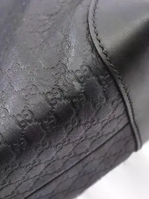 Gucci Leather Gg Supreme Tote Bag
