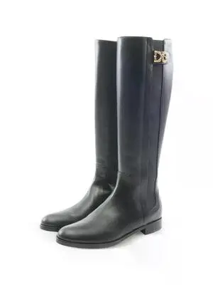 Dolce & Gabbana Dg Logo Embellished Leather Boots - Black