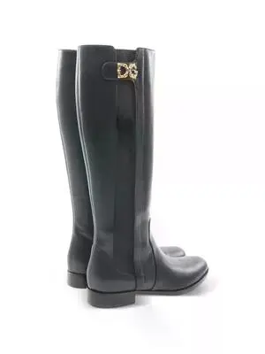 Dolce & Gabbana Dg Logo Embellished Leather Boots